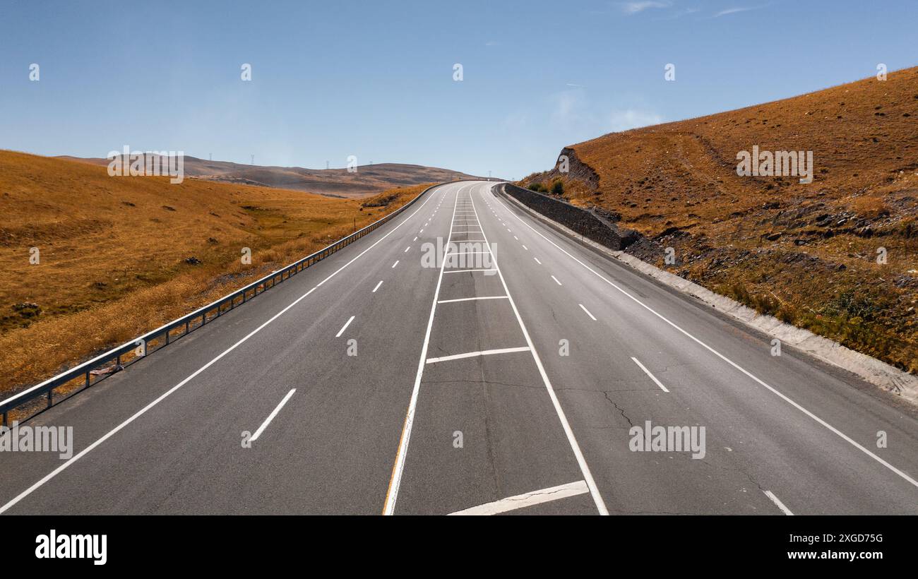 New constructed road, drone footage, aerial Stock Photo - Alamy
