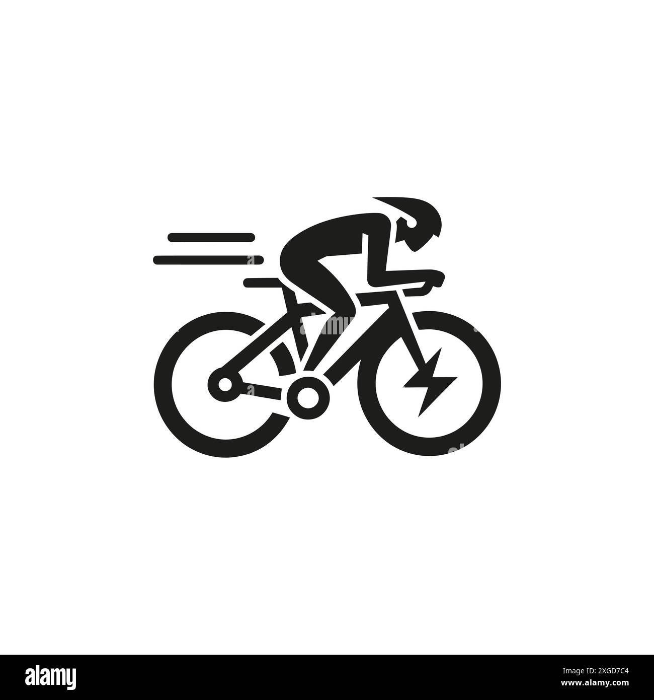 Cyclist Icon in Side View for Signage and Design Stock Vector Image ...