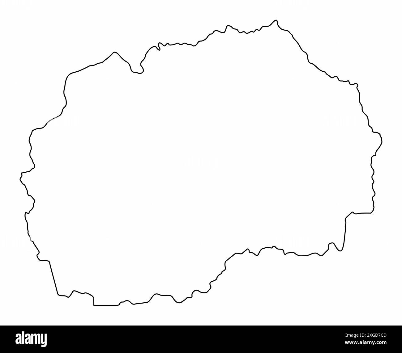 North Macedonia outline map isolated on white background Stock Vector ...
