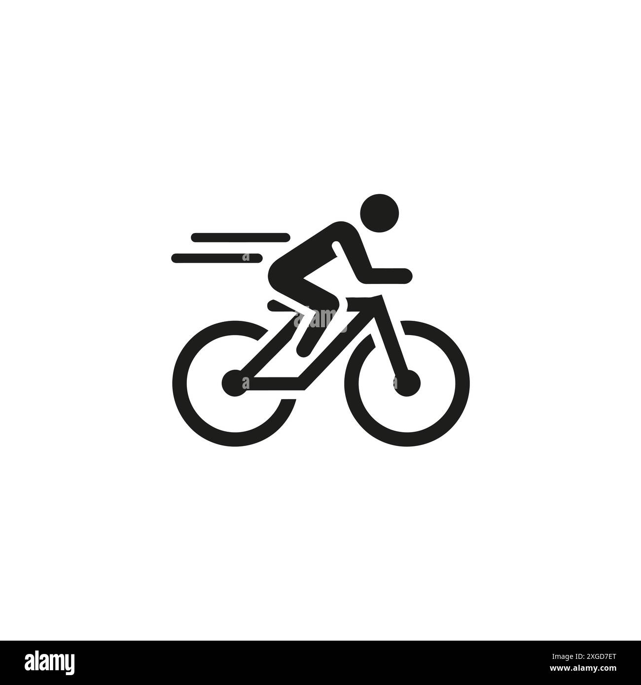 Cyclist Icon in Side View for Signage and Design Stock Vector Image ...