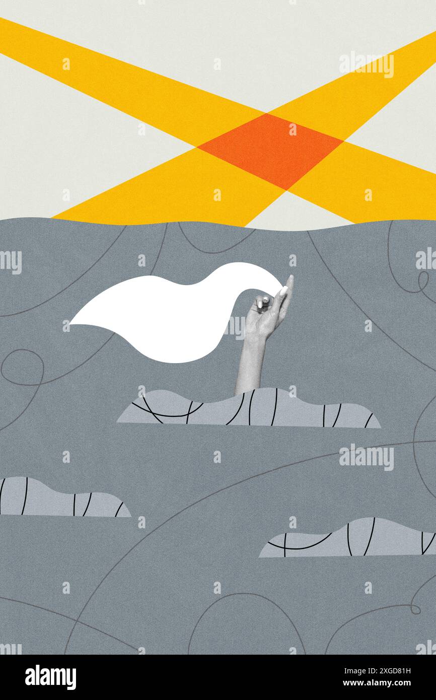 Composite trend artwork sketch image collage of war place outdoors ...