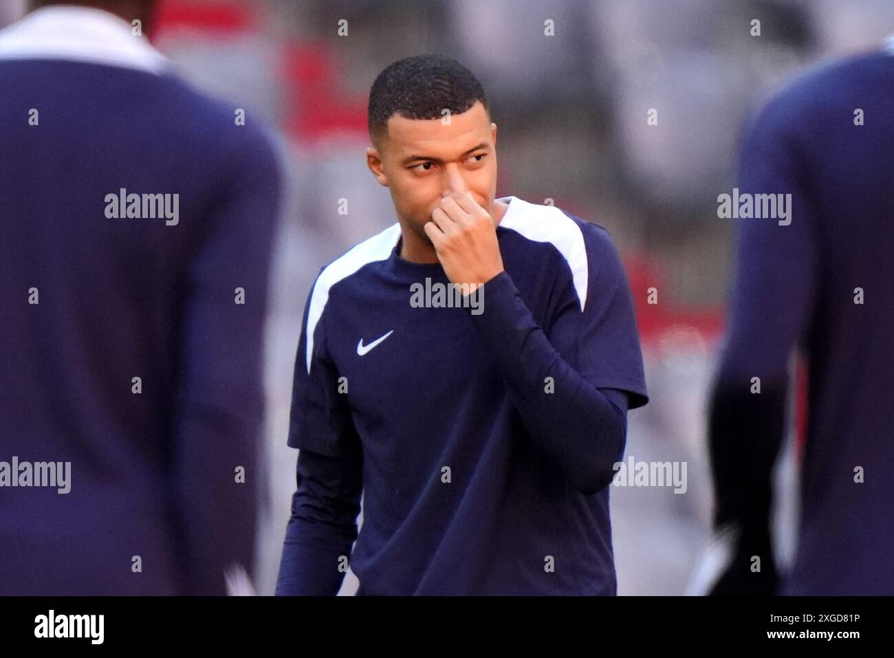 France's Kylian Mbappe during a training session at the Munich Football ...