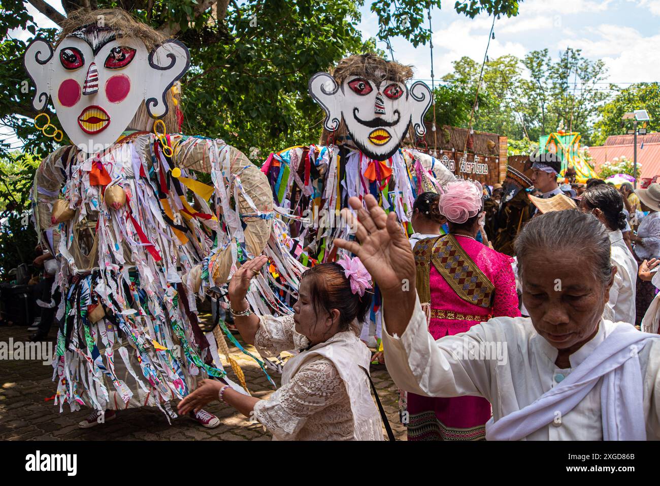 Participants seen dancing beside of the huge Ghost puppets during the ...