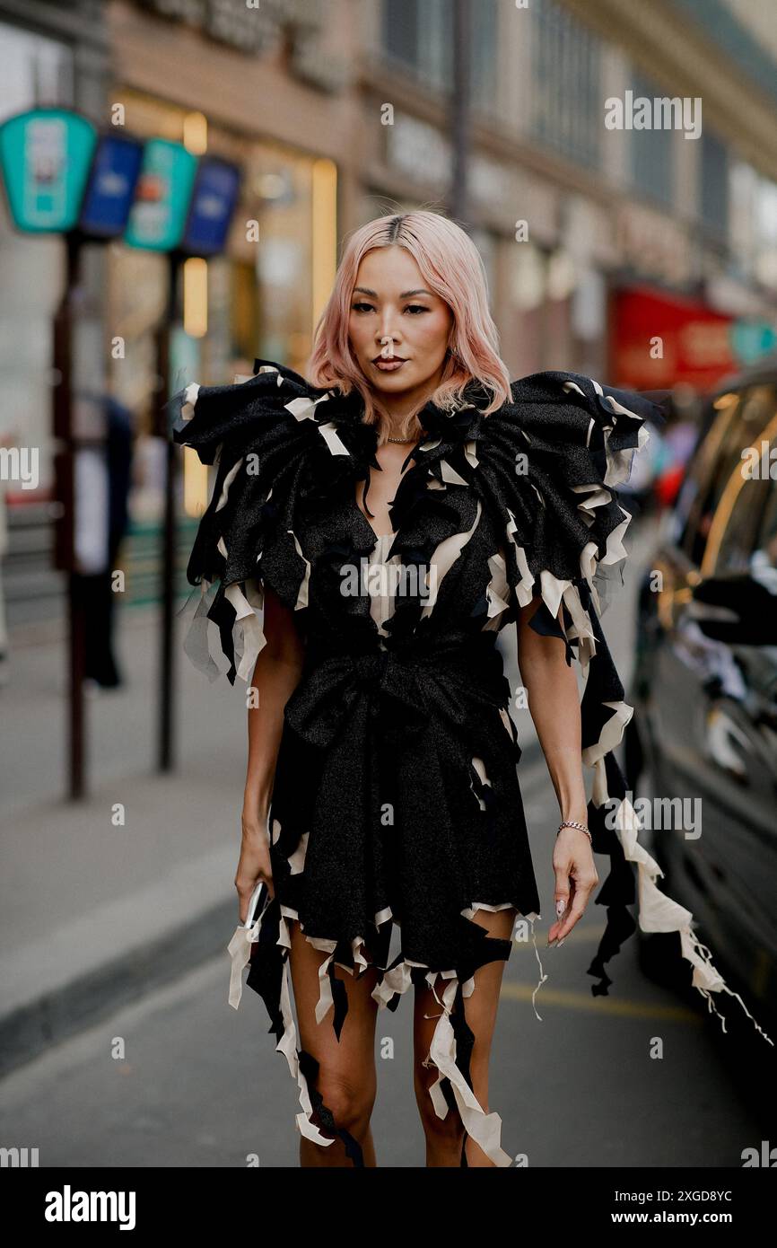 Paris, France. 08th July, 2024. Street style, Tina Leung arriving at ...