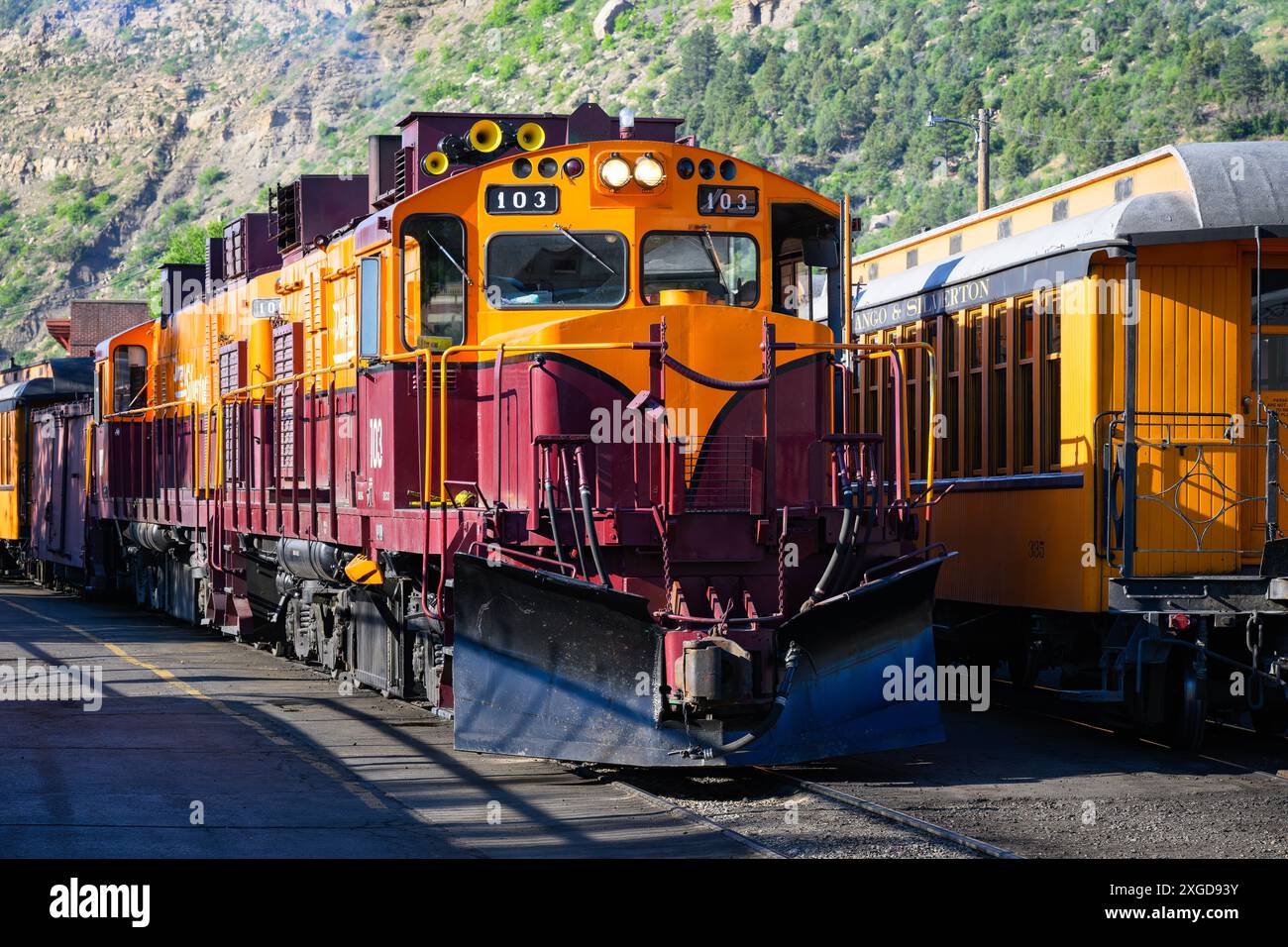 Durango, CO, USA - June 15, 2024; Durango and Silverton Narrow Gauge ...