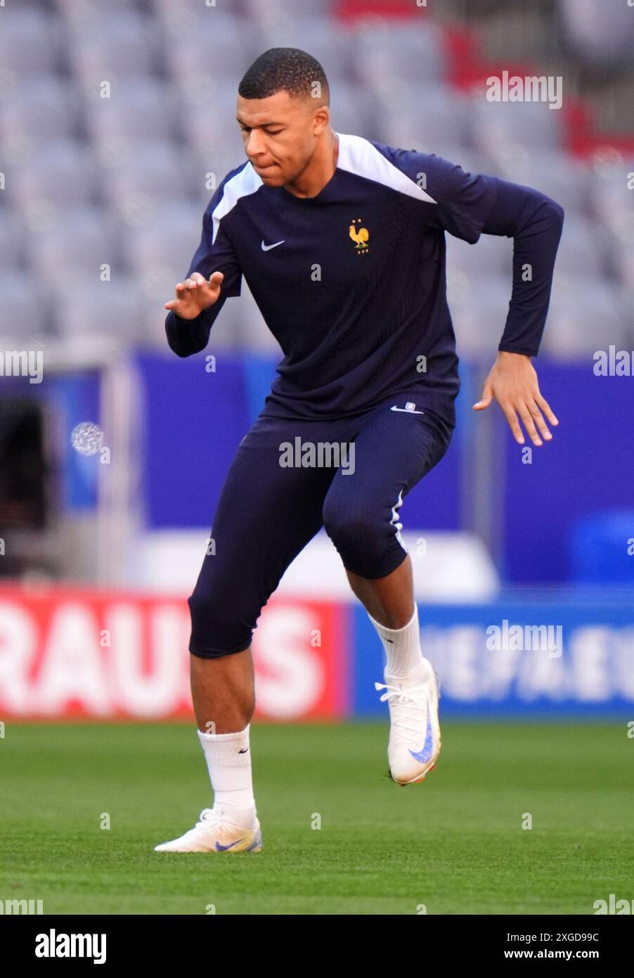 France's Kylian Mbappe during a training session at the Munich Football ...