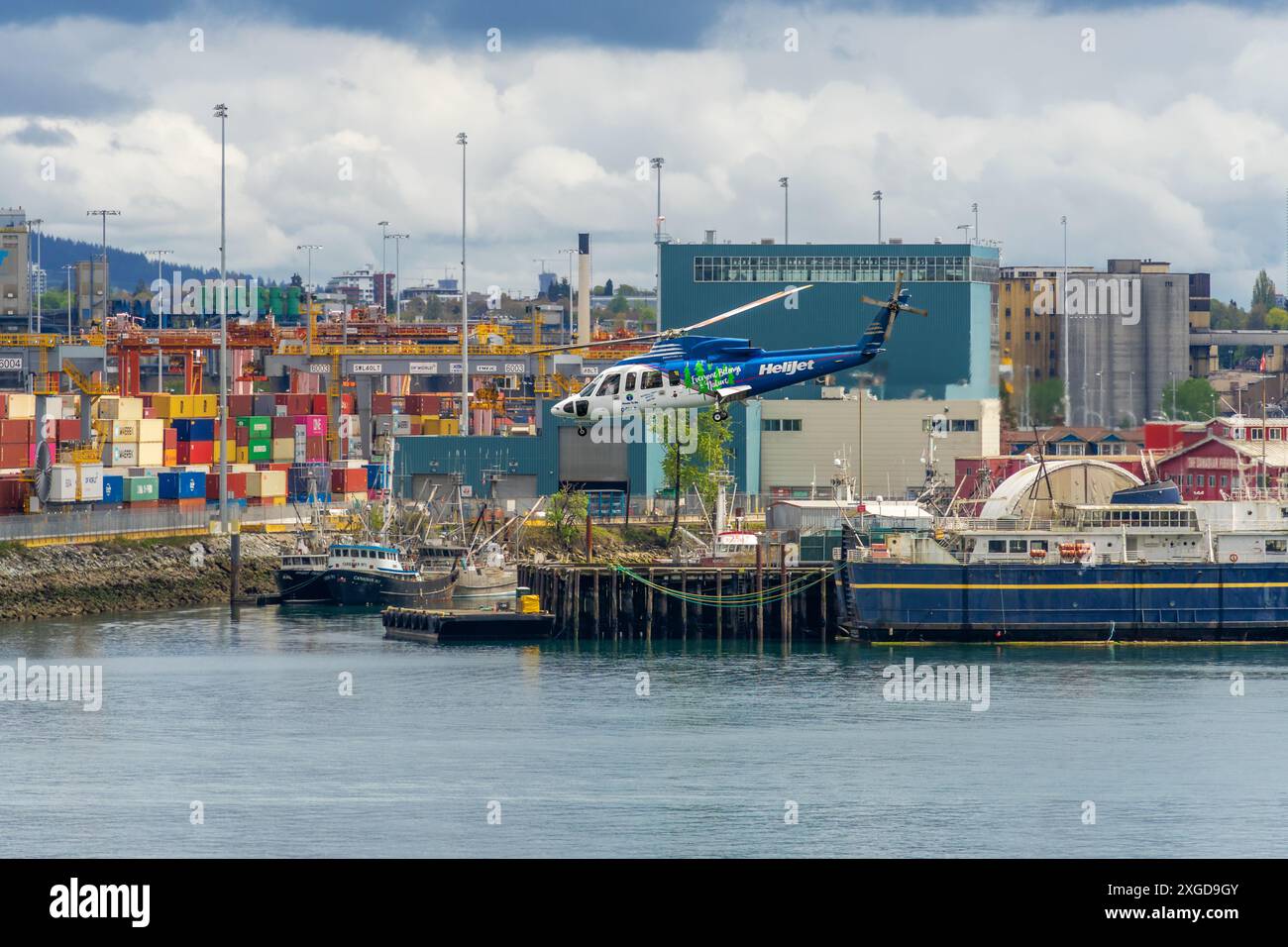 Vancouver, BC, Canada - April 26, 2024: A Helijet helicopter in flight ...
