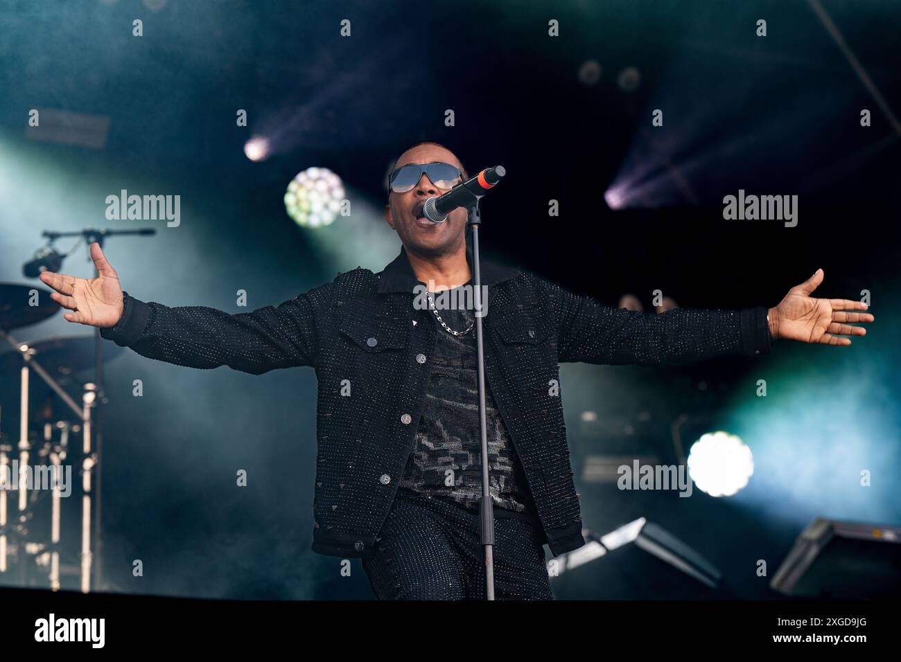 East Sussex, UK. 07th July, 2024. Kool and The Gang seen performing ...