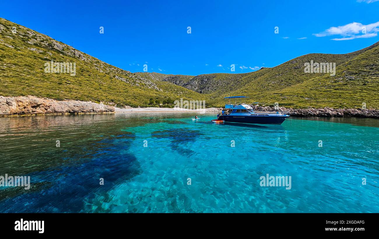 Turquoise water on the Formentor Peninsula, Mallorca, Balearic islands ...