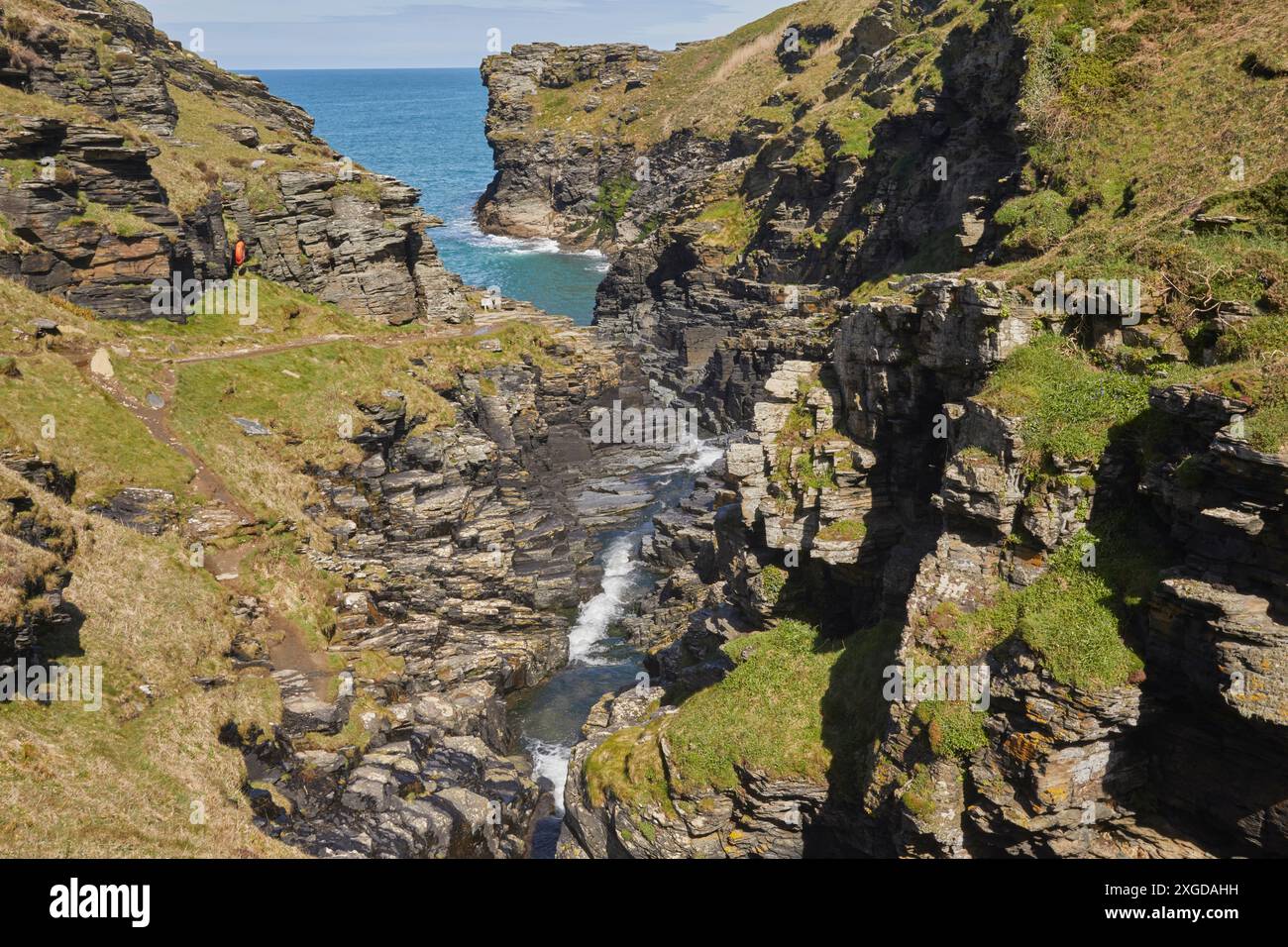 The beautiful cliff-lined cove that marks the end of Rocky Valley, on ...