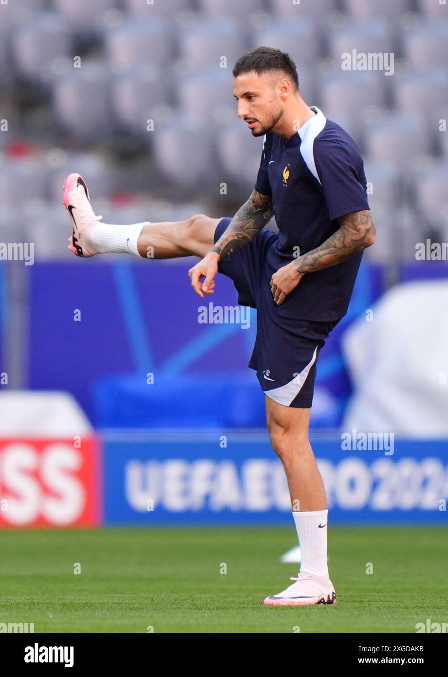 France's Jonathan Clauss during a training session at the Munich ...