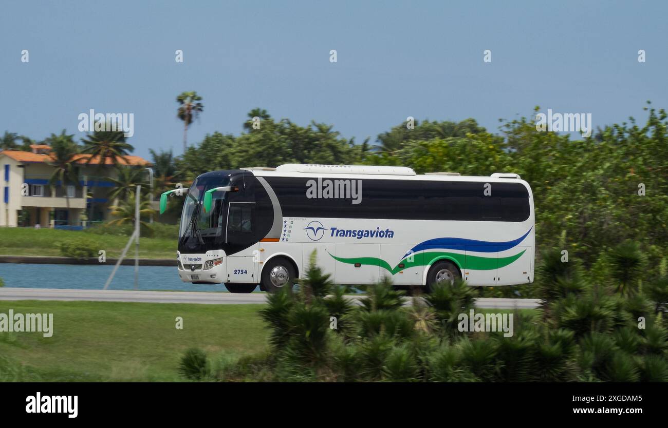 VARADERO, CUBA - AUGUST 30, 2023: Yutong ZK6107HA bus of Transgaviota ...