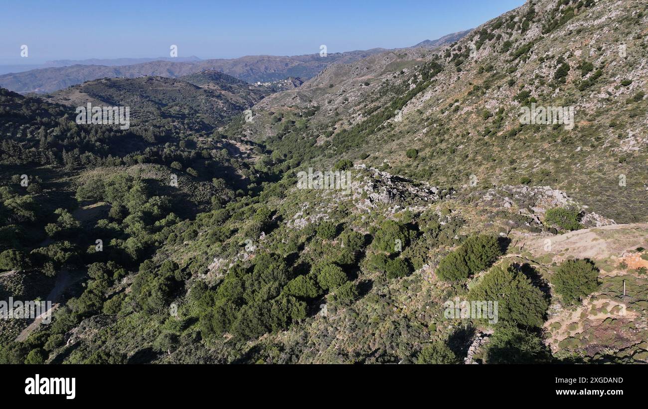 Aerial view of Gorge Sarakina Meskla, Crete, Greek Islands, Greece ...