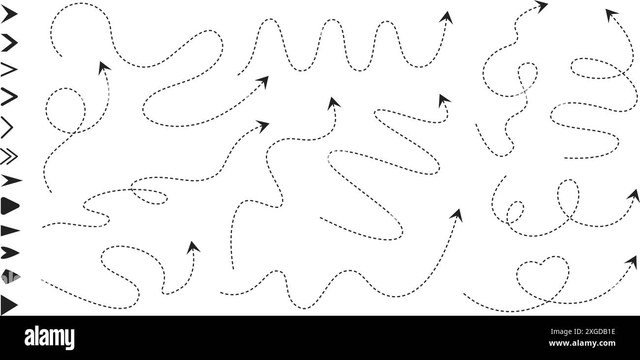 Dash line arrows. Route paths with arrow icons, roadmap direction ... Dash line arrows. Route paths with arrow icons, roadmap direction ...