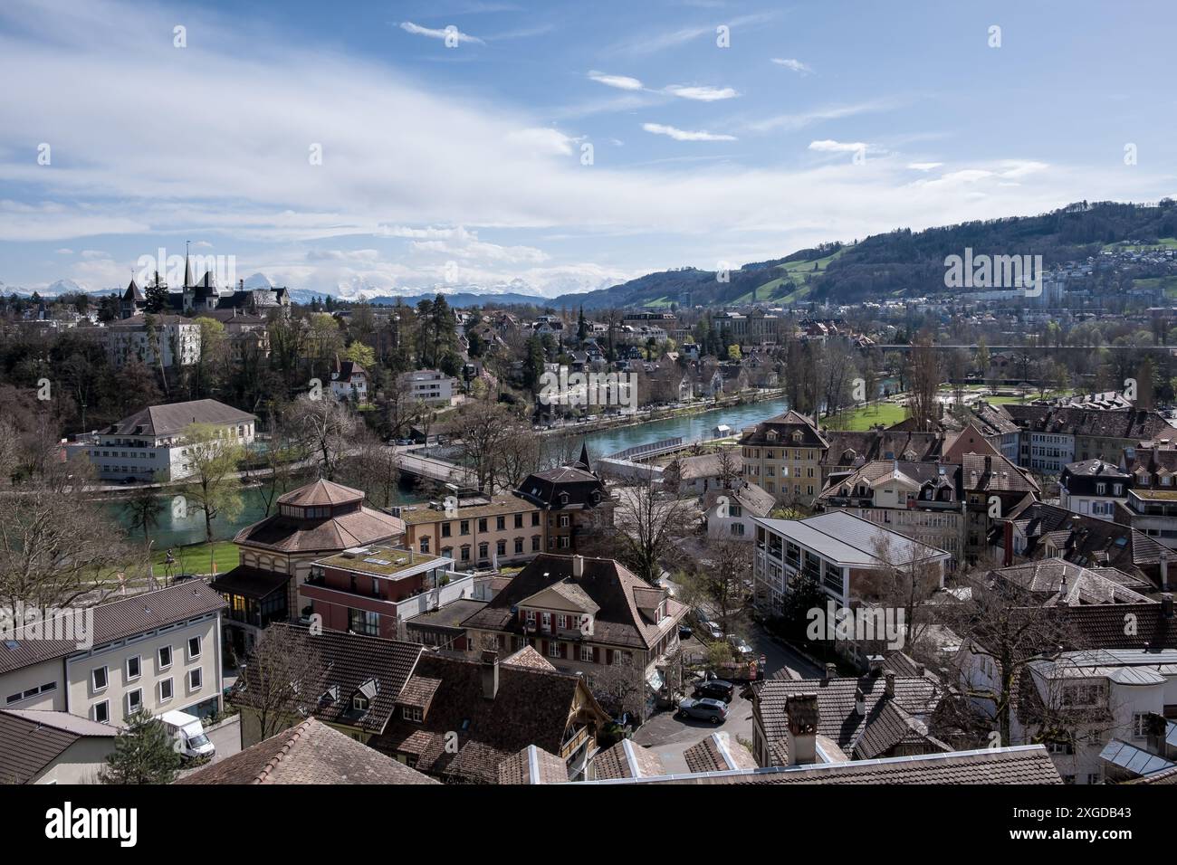 Cityscape of Bern, the federal city (Bundesstadt) and de facto capital ...
