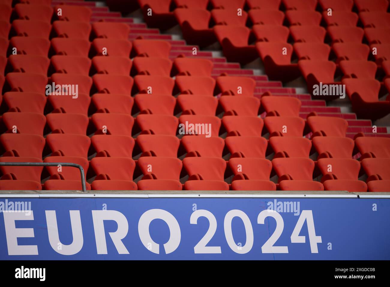 Munich, Germany. 8 July 2024. The write 'EURO2024' is seen during ...