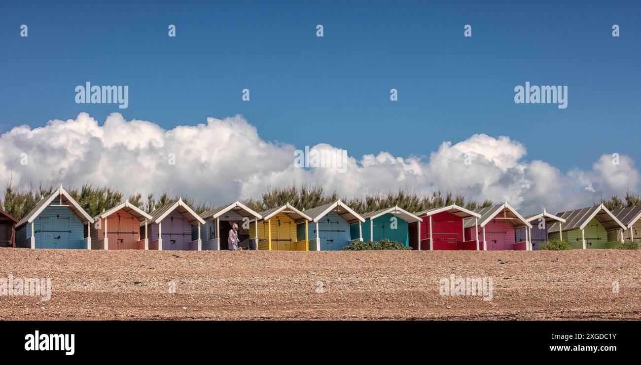 Beach Huts at Rustington Stock Photo - Alamy