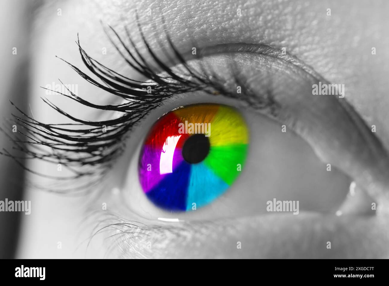 Eye with pupil in rainbow colors hi-res stock photography and images ...
