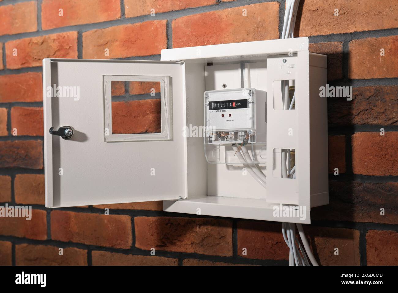 House wall electrical meter box hi-res stock photography and images - Alamy