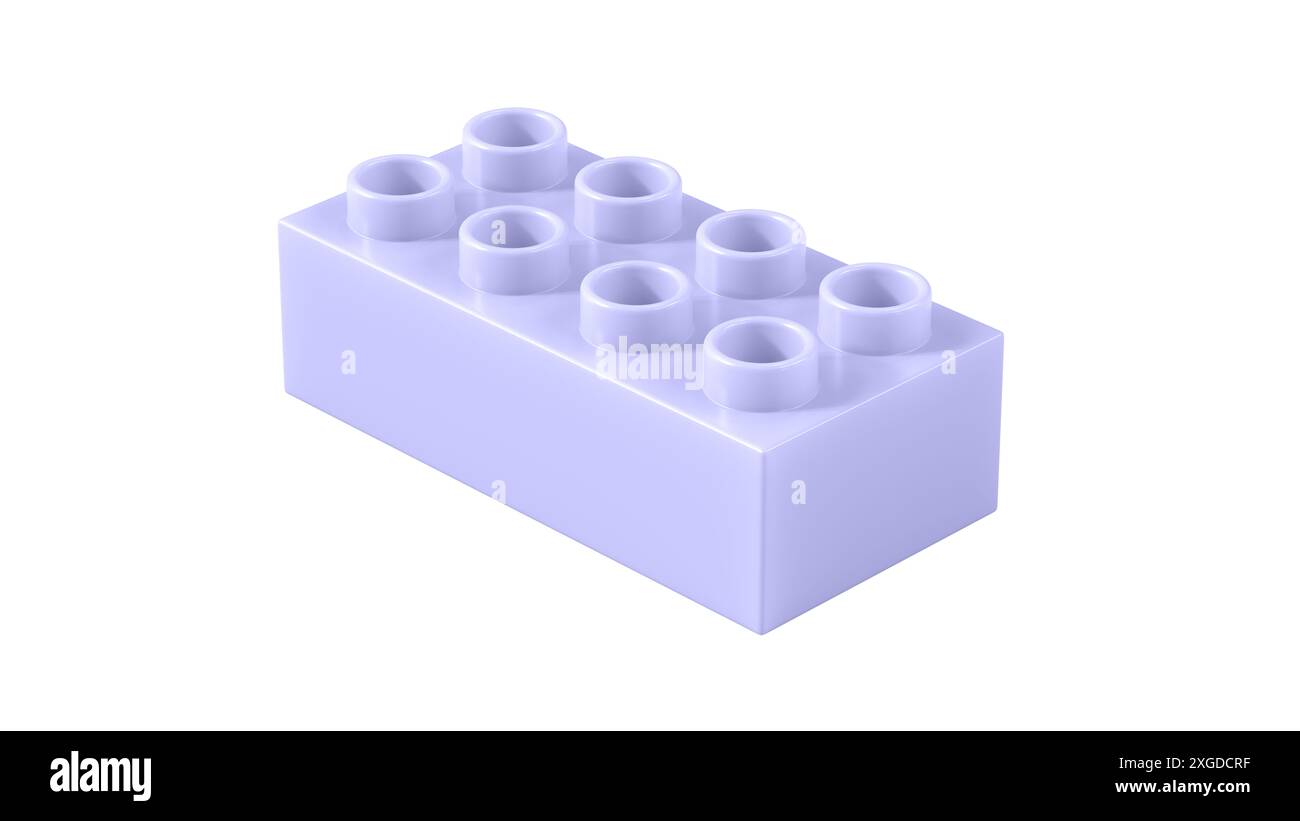 Periwinkle Plastic Lego Block Isolated on a White Background. Children ...
