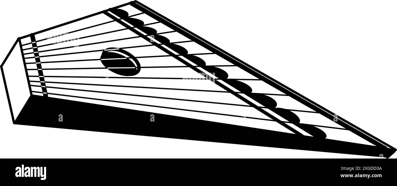 Gusli is an East Slavic multi-stringed plucked instrument. Vector ...