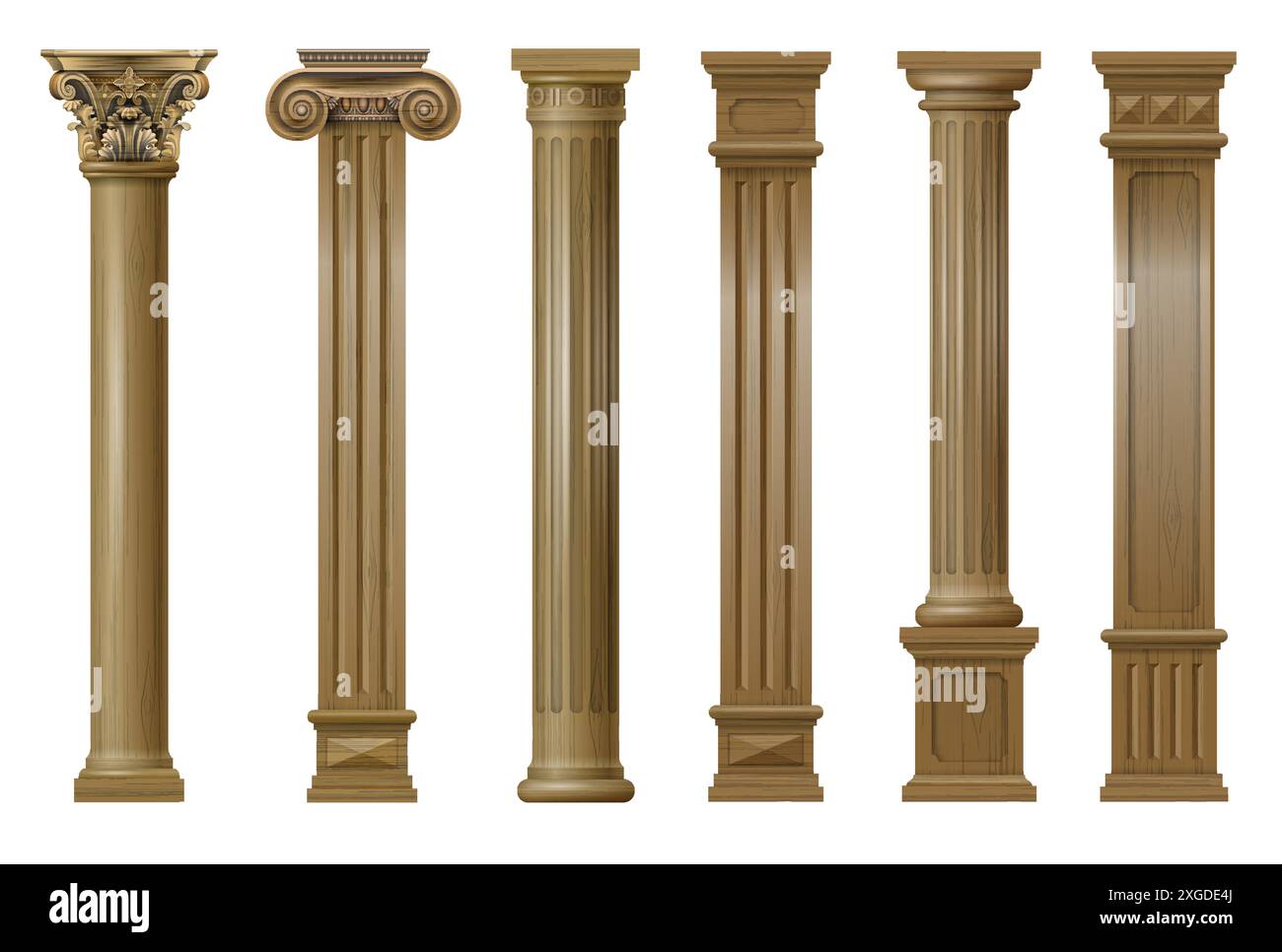 Set of vector classic wood columns Stock Vector Image & Art - Alamy