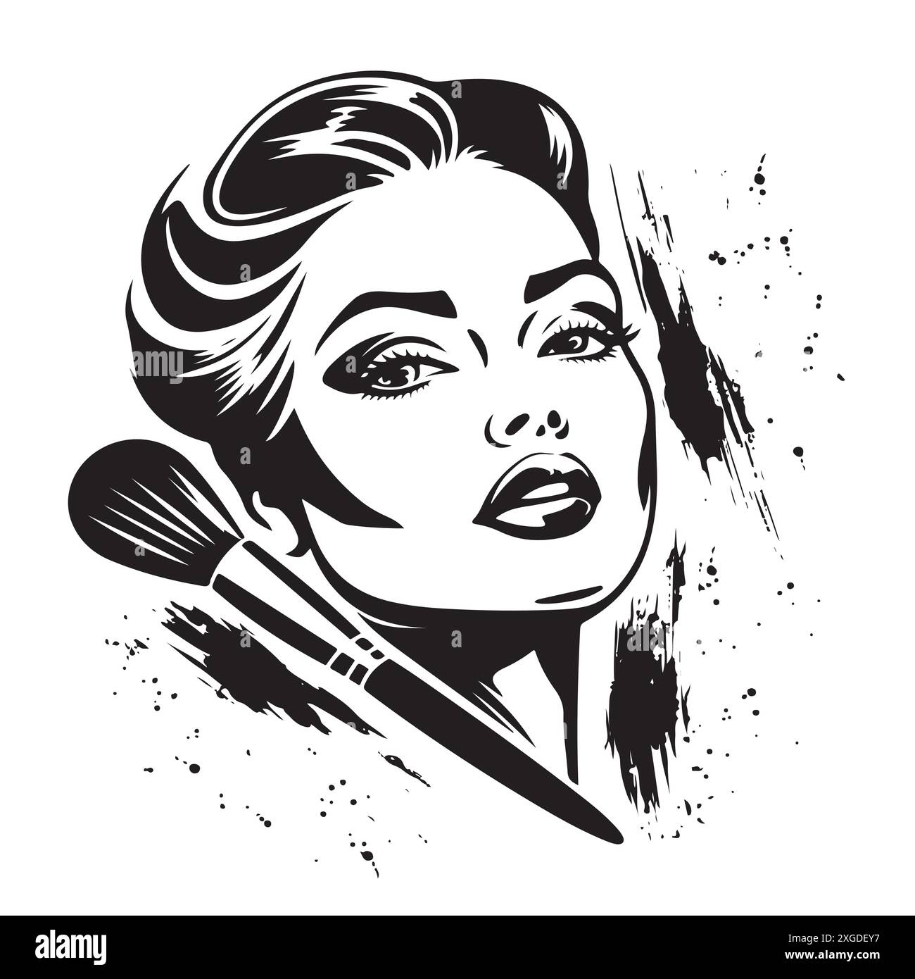 Female face silhouette outline hi-res stock photography and images - Alamy