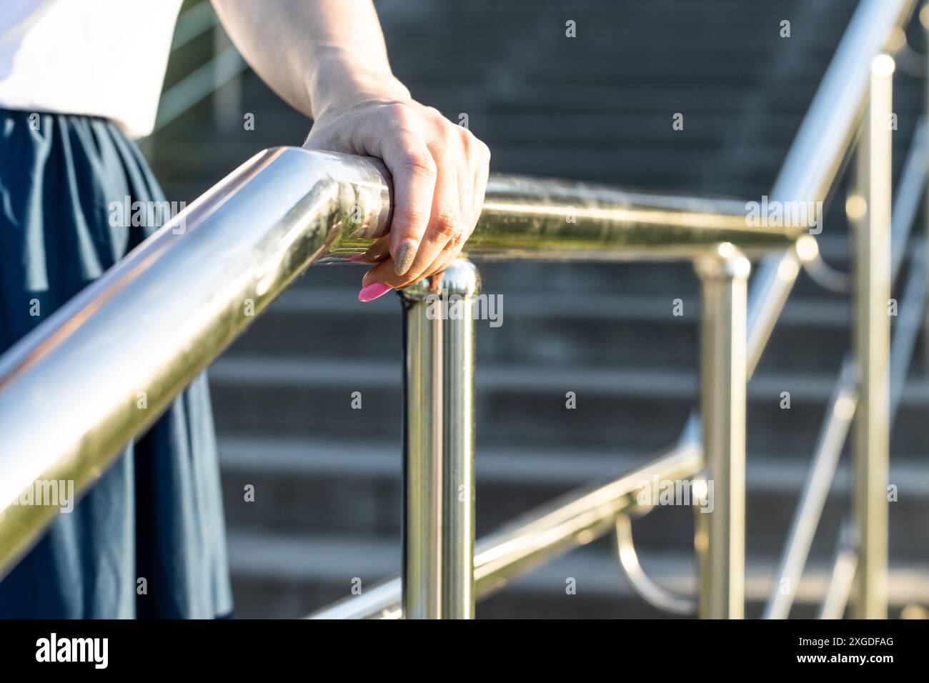 Railing with stained handrail hi-res stock photography and images - Alamy