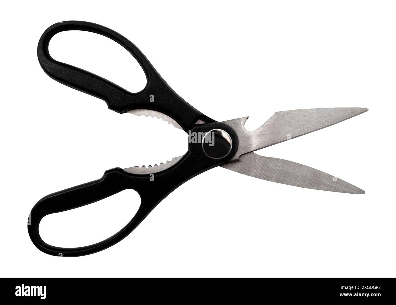 Stationery scissors on a white background for office work. Tailor's or ...
