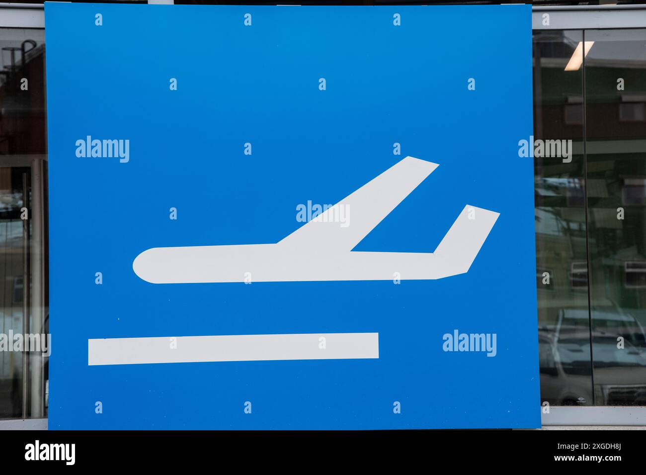 Airplane sign at Iqaluit International Airport in Iqaluit, Nunavut ...