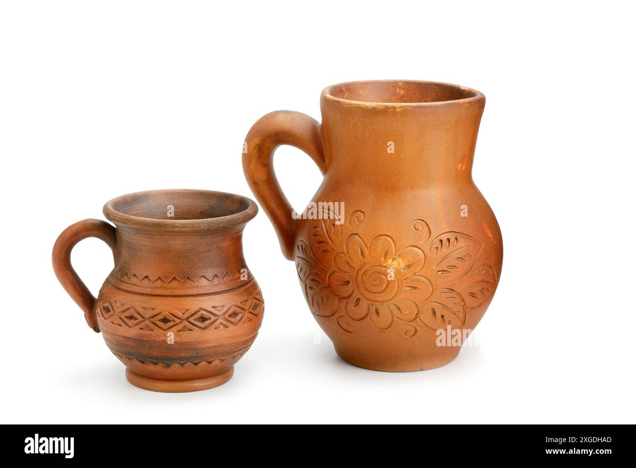 Old ceramic pot - kitchen retro equipment of cooking isolated on white ...