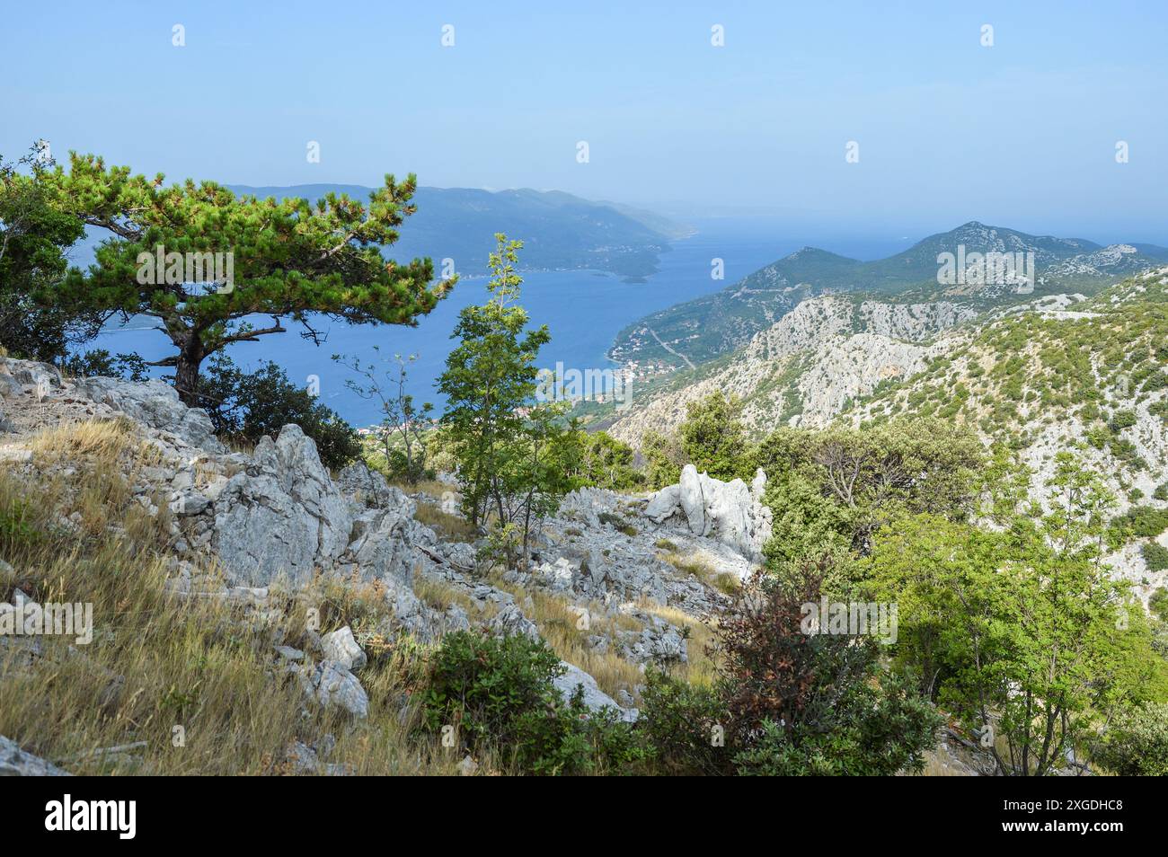 Peljesac peninsula inland. View on Peljesac coastline and Korcula ...