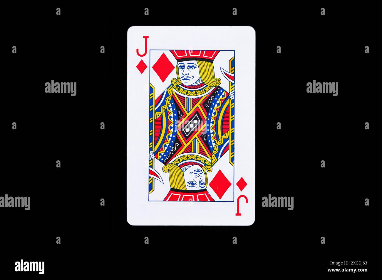 Playing Card Jack of Diamonds Isolated on Black Background. Poker ...