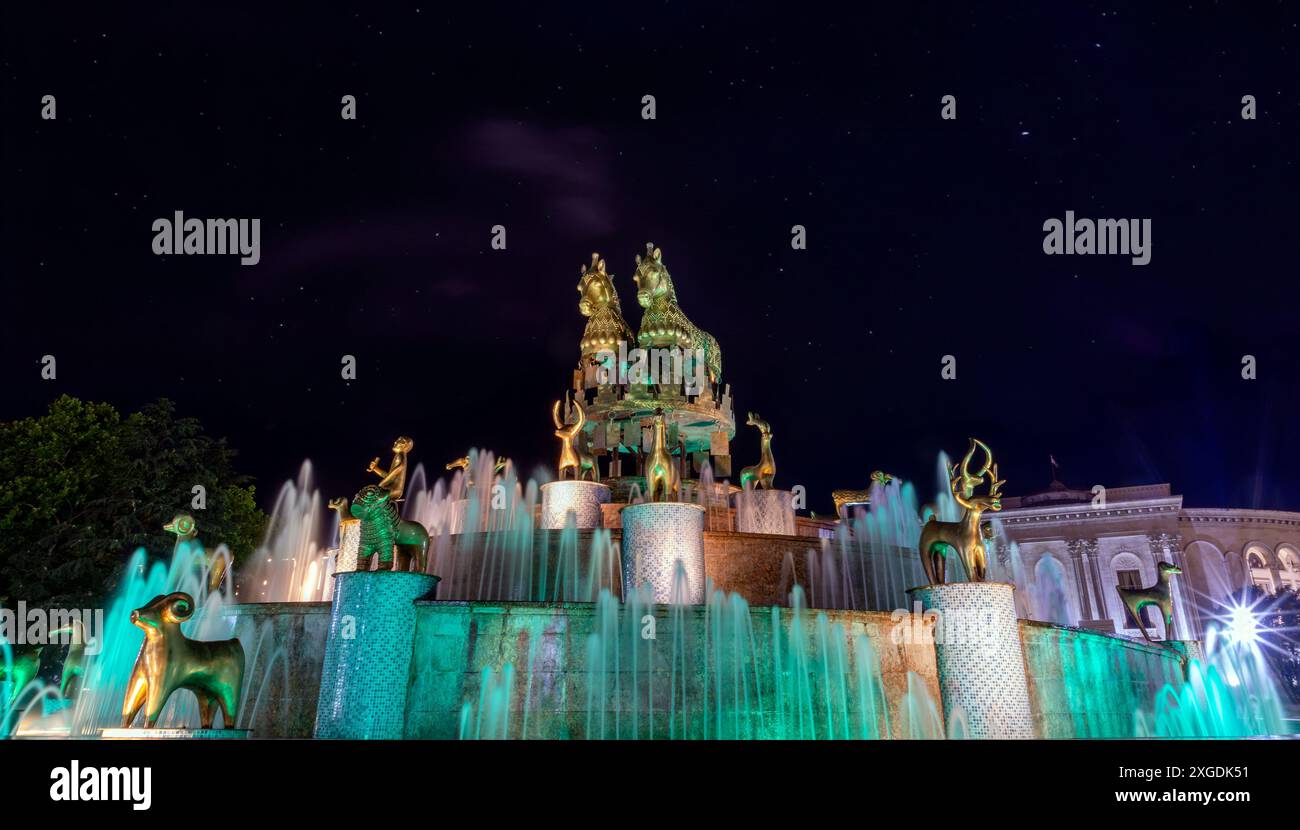 Colchis or Kolkha Fountain with thirty animal statues depicting the ...