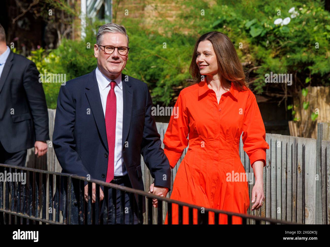 Keir Starmer and his wife Victoria, arrive at their local polling ...
