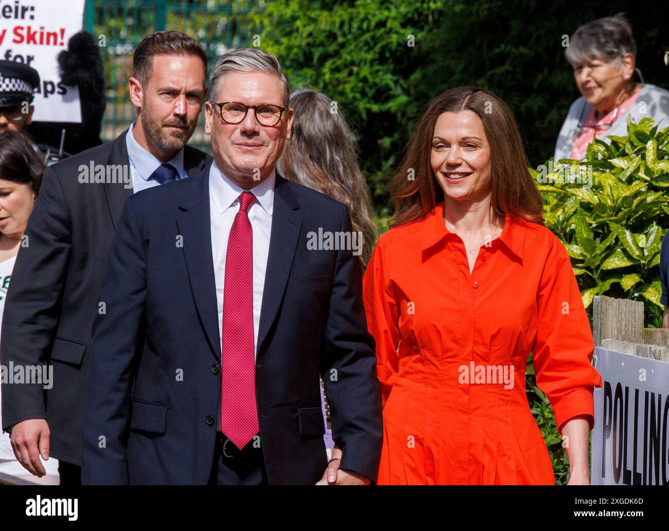 Keir Starmer and his wife Victoria, arrive at their local polling ...
