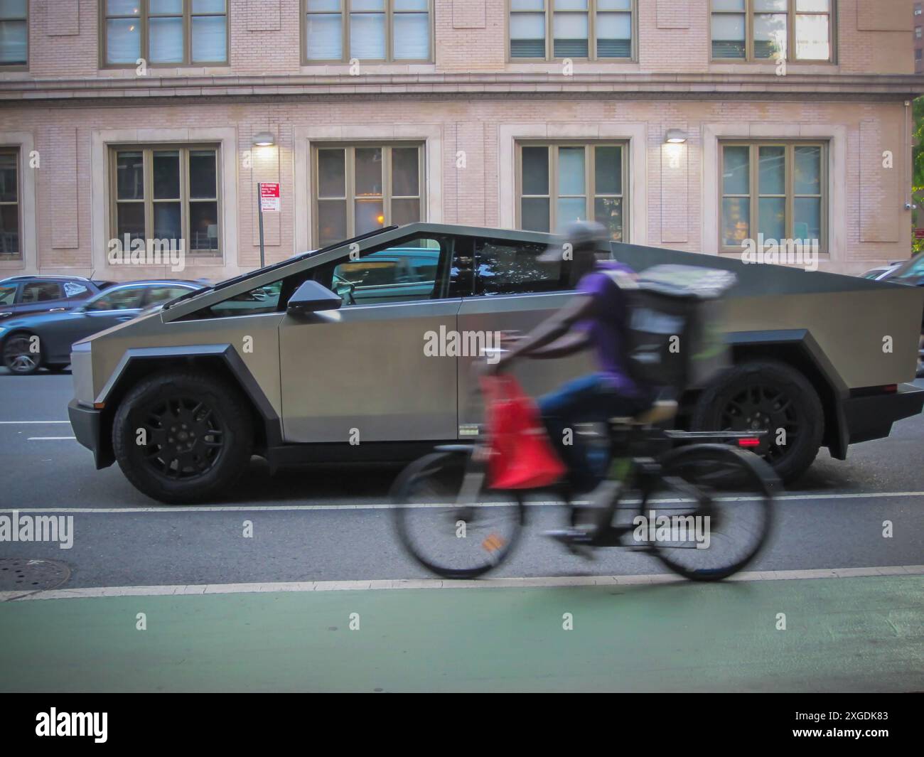 A Tesla Cybertruck parked in the Chelsea neighborhood in New York on ...
