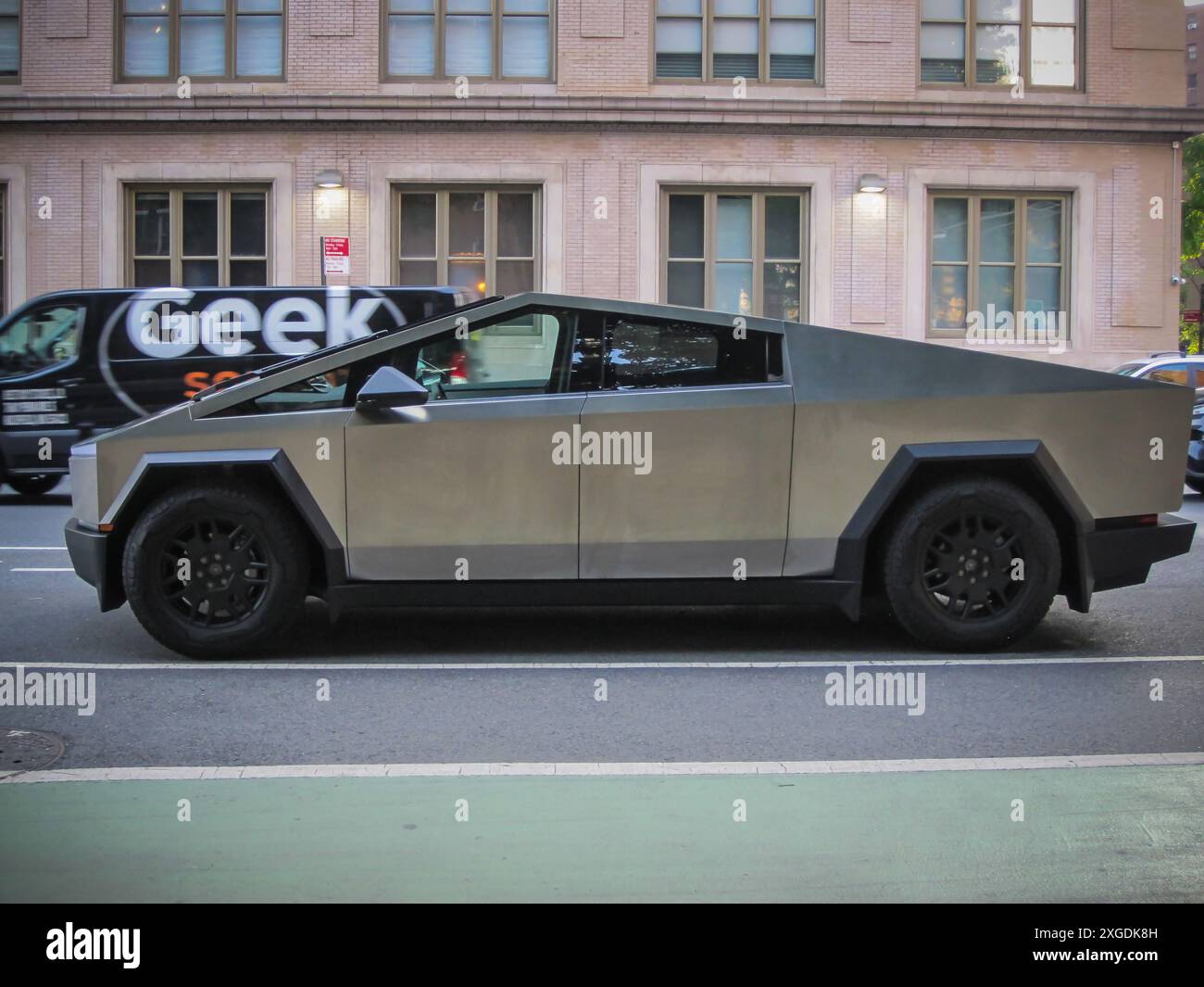 A Tesla Cybertruck parked in the Chelsea neighborhood in New York on ...