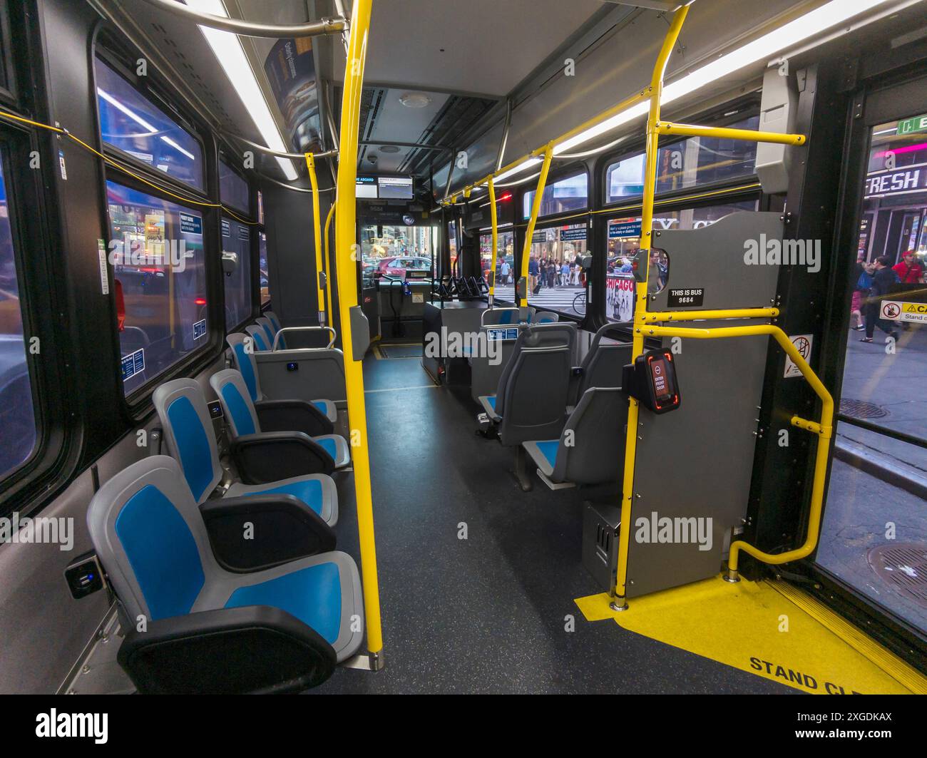 An empty M20 bus in New York on Wednesday, July 3, 2024 (© Richard B ...