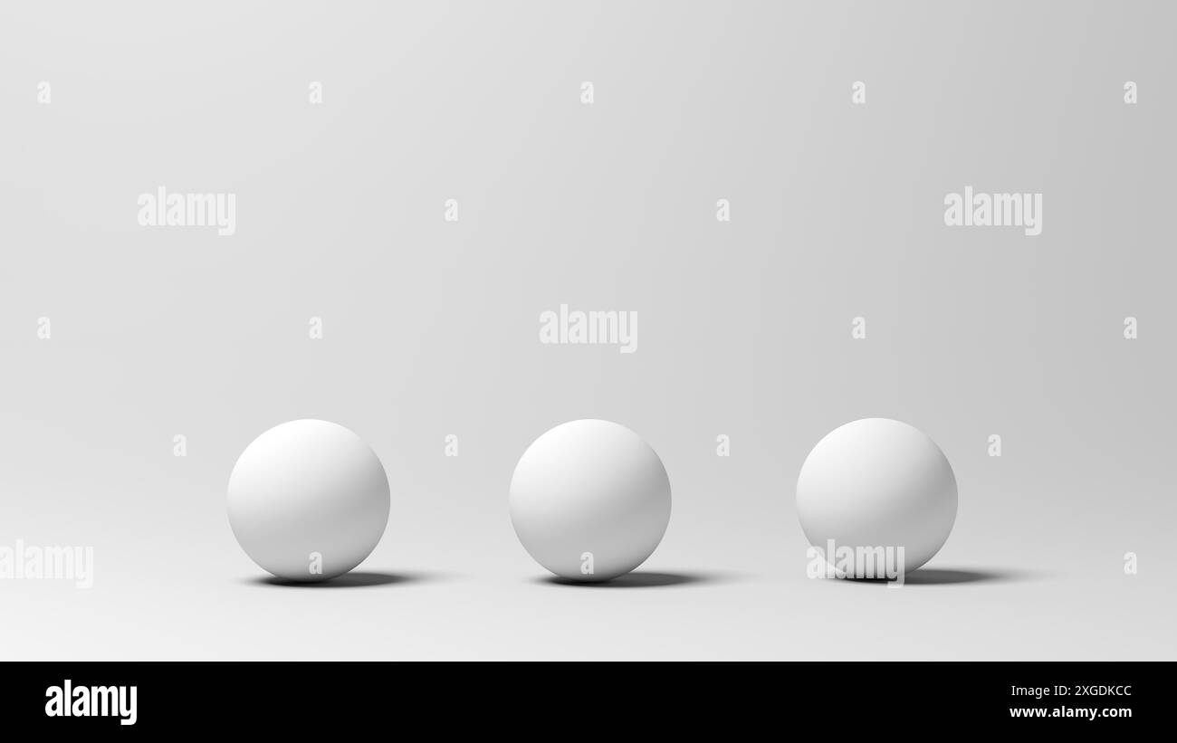 Three white spheres. 3d illustration Stock Photo - Alamy