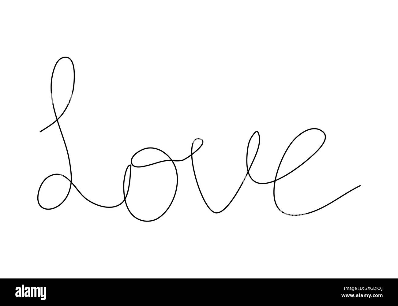 Word LOVE, one line drawing vector illustration Stock Vector Image ...