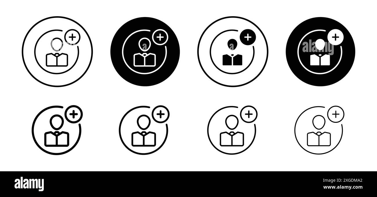 Add a new user icon vector logo set collection for web app ui Stock ...