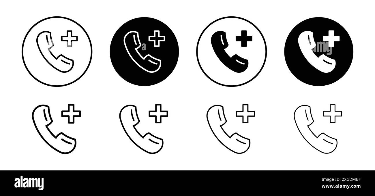 Ambulance call icon vector logo set collection for web app ui Stock Vector Image & Art - Alamy