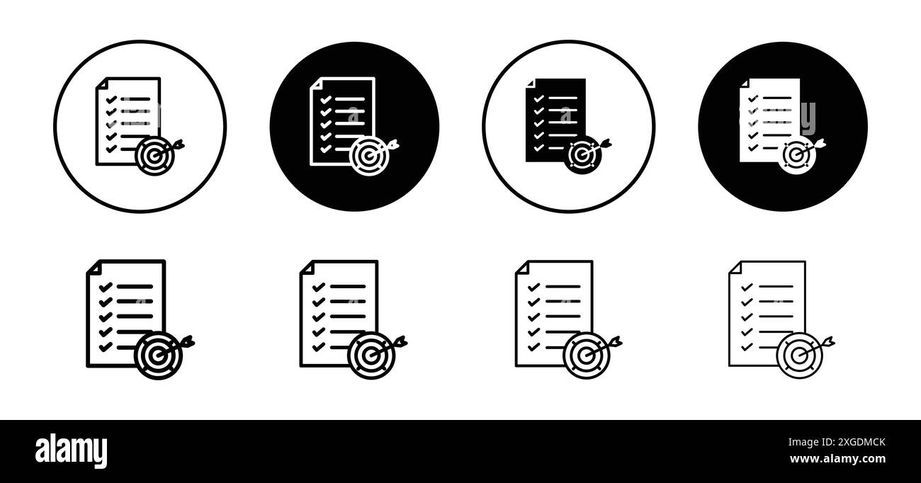 Accomplished goals and objectives icon vector logo set collection for ...