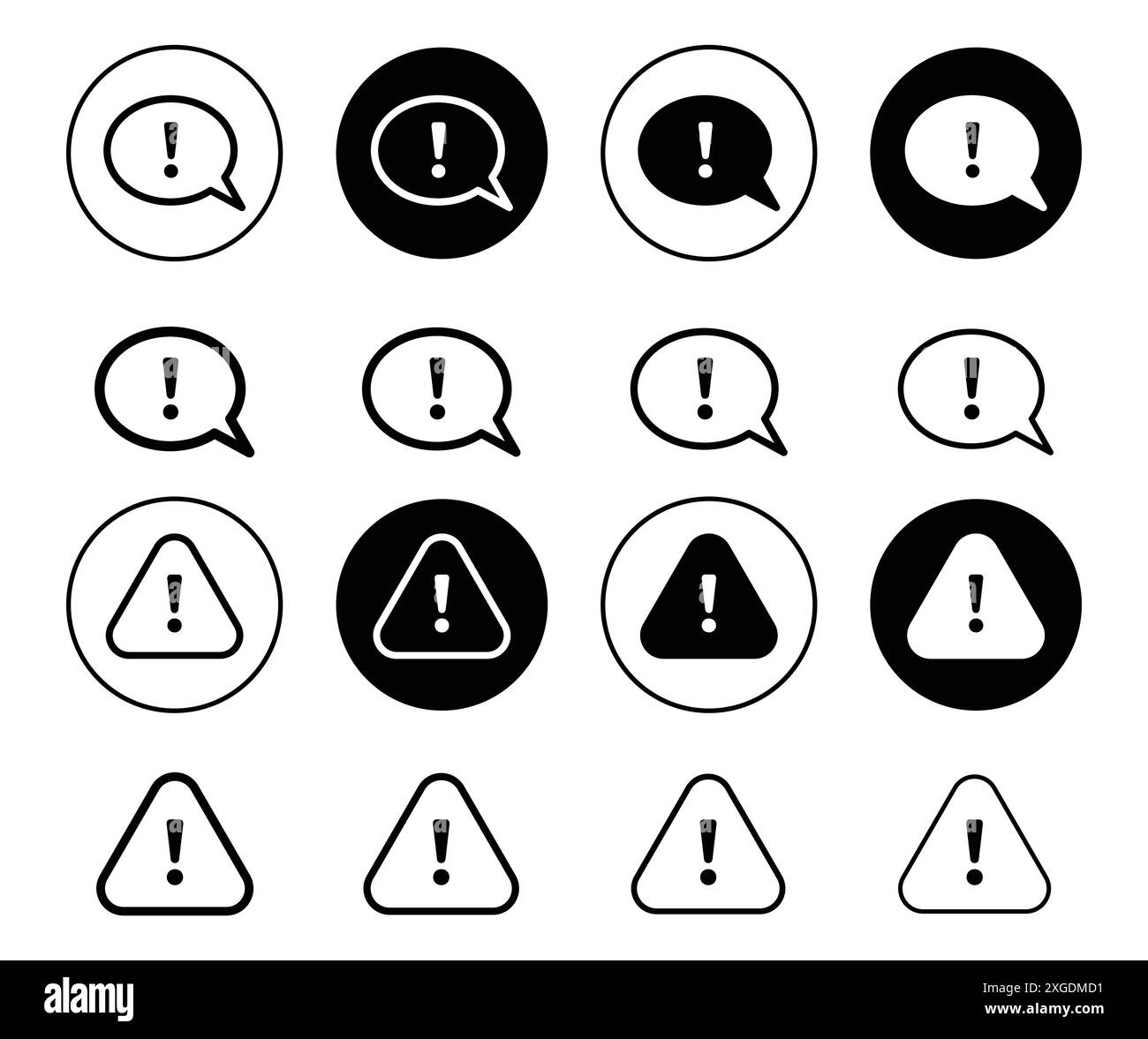 Collection warning exclamation attention Black and White Stock Photos ...