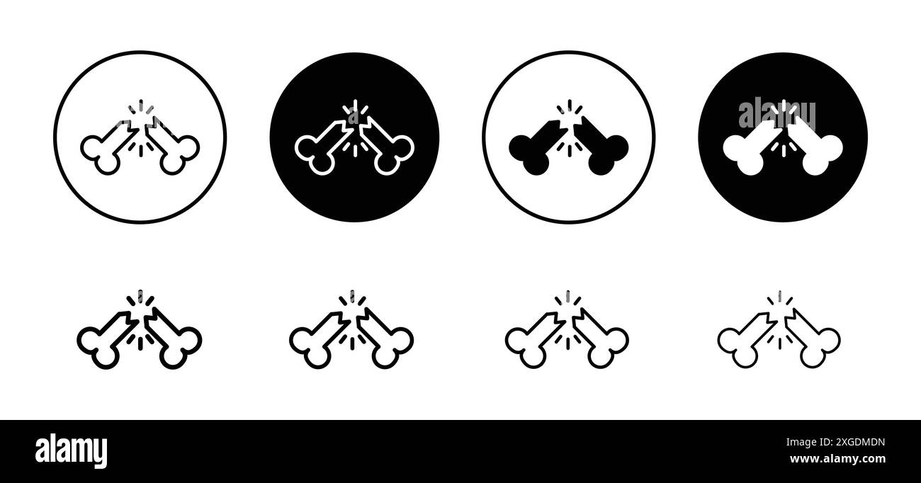 Broken Bone Icon Vector Logo Set Collection For Web App Ui Stock Vector