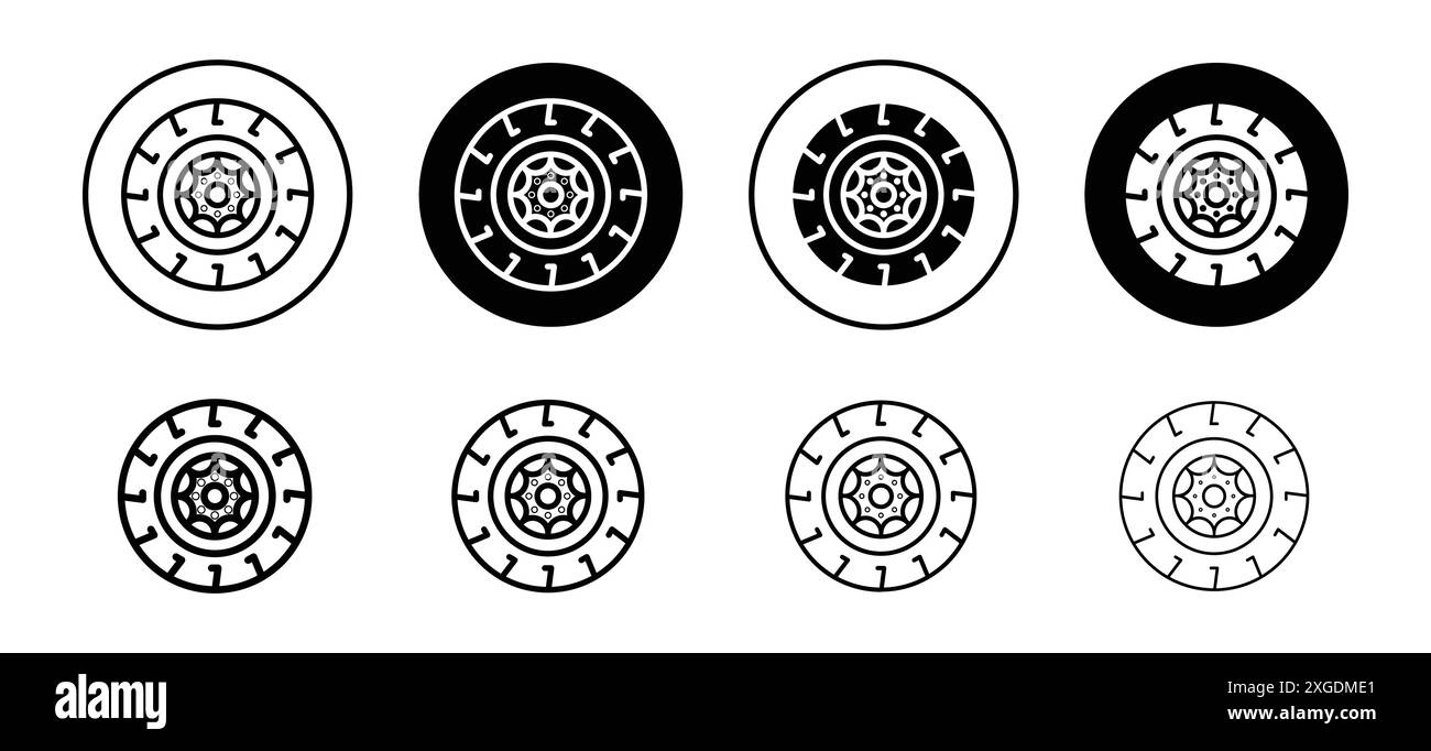 Car wheel icon vector logo set collection for web app ui Stock Vector ...