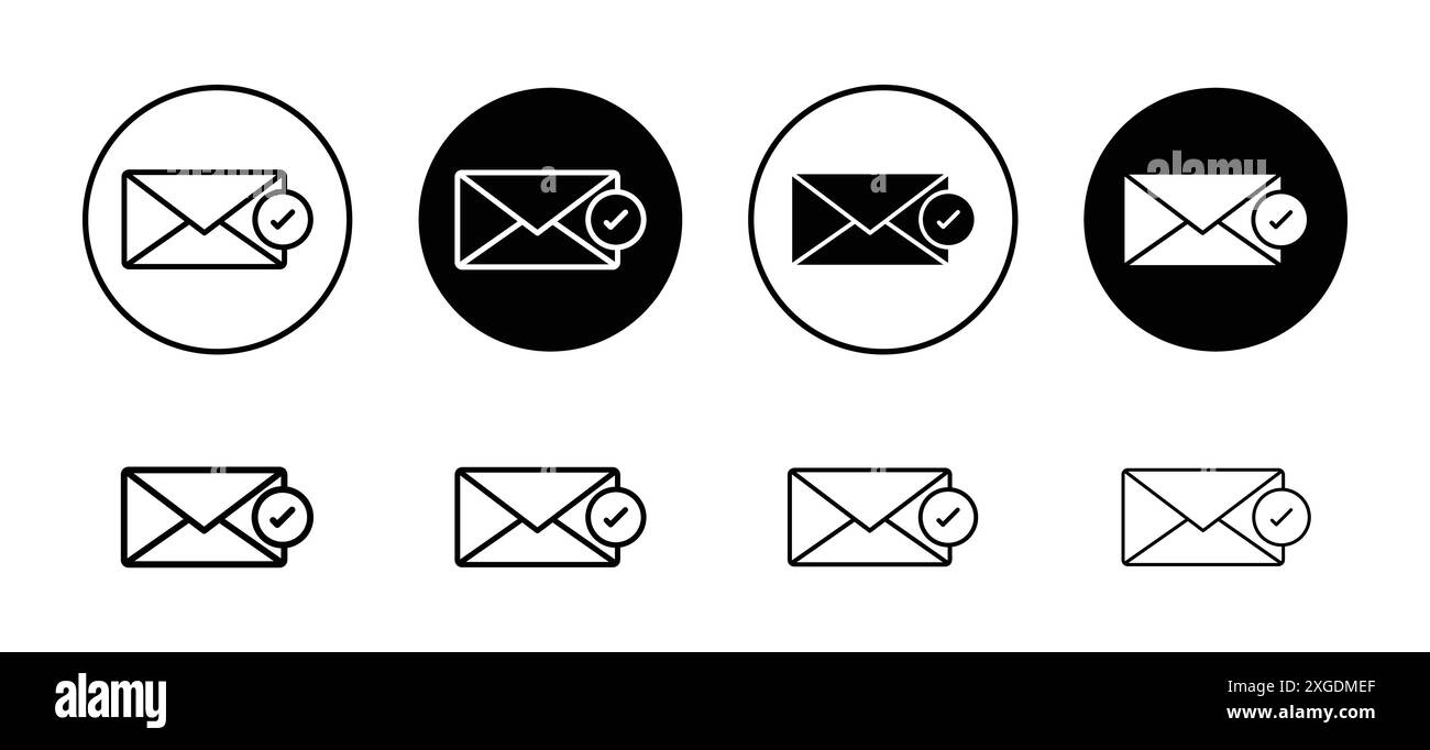 Approved message icon vector logo set collection for web app ui Stock ...