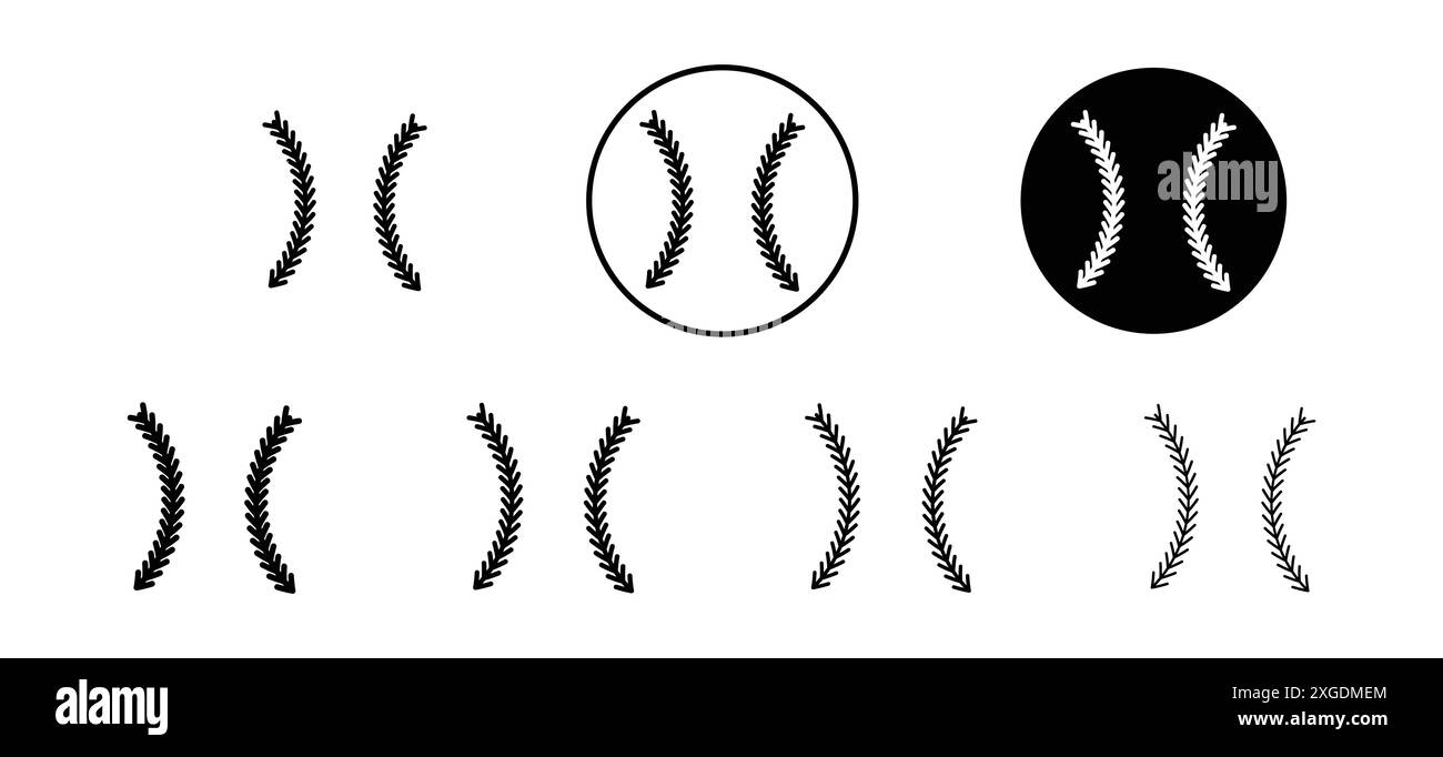 Baseball stitches icon vector logo set collection for web app ui Stock ...