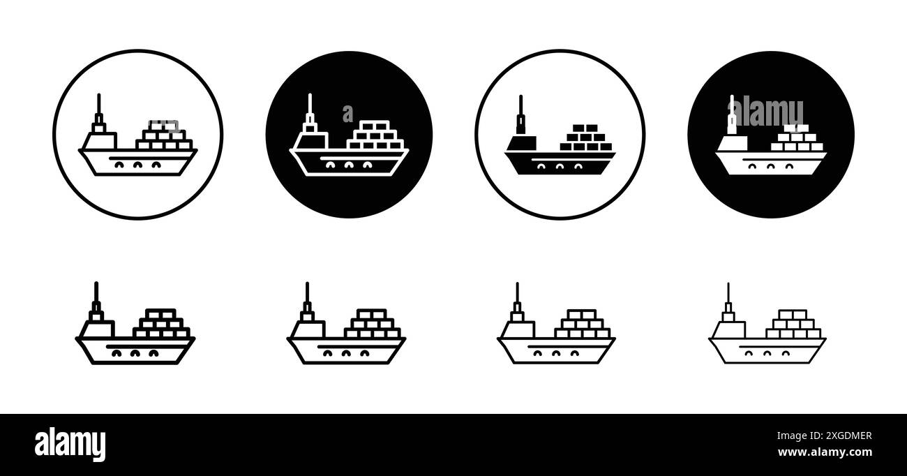 Cargo ship icon vector logo set collection for web app ui Stock Vector ...